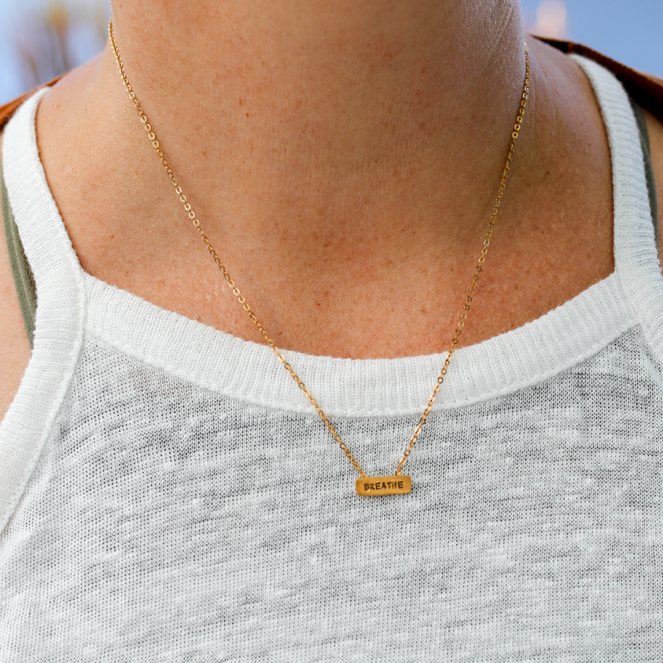 Mantra bar necklace store